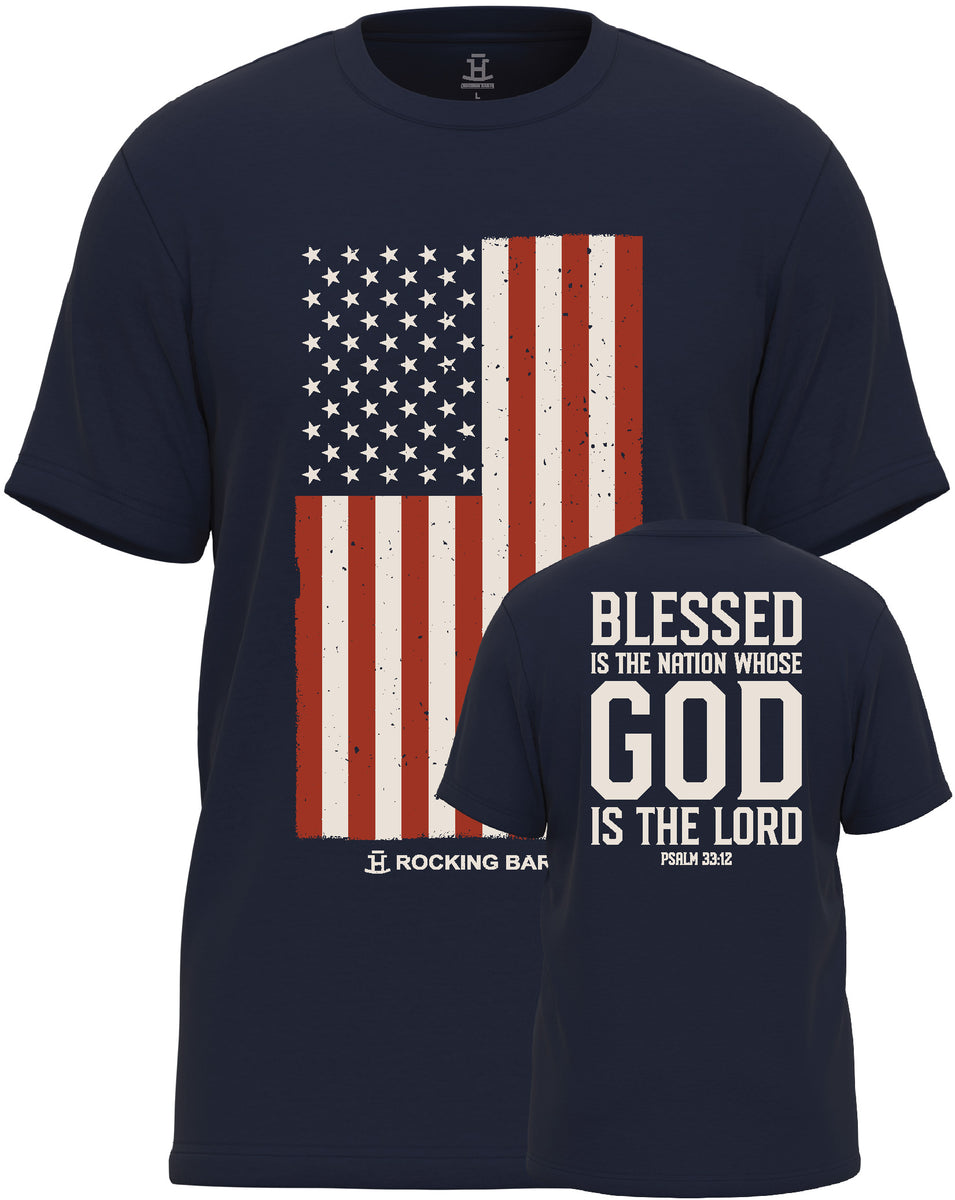 Rocking Bar H Blessed is the Nation Tee – Rocking Bar H Ranch