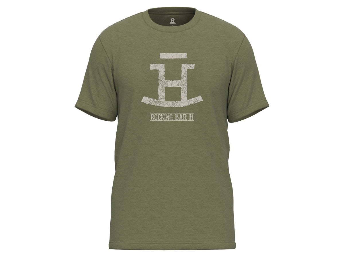 Rocking Bar H Original Brand Vintage Tee-Heather Military Green ...